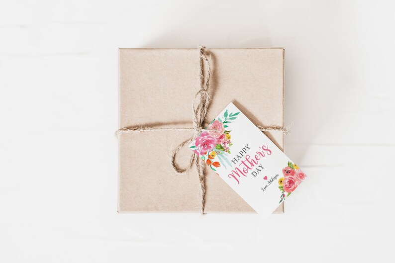 Floral Mother's Day Gift Tag Printable Happy Mother's - Etsy