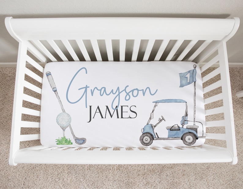 Golf Crib Bedding Set Boy, Golfing Baby Boy Crib Bedding Blue, Golf ...