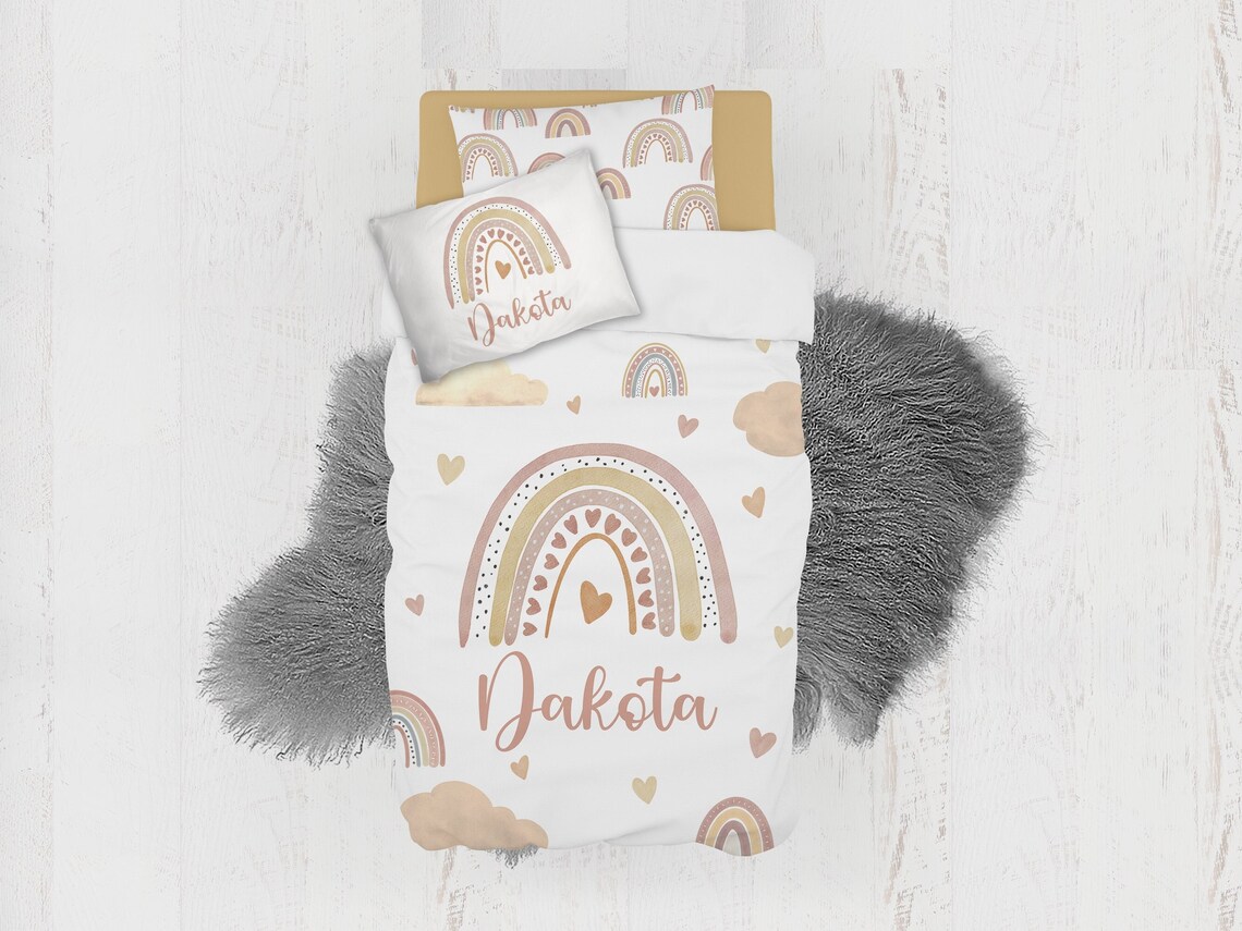 Custom Rainbow Bedding Set Boho Rainbow Bedding Twin Duvet - Etsy