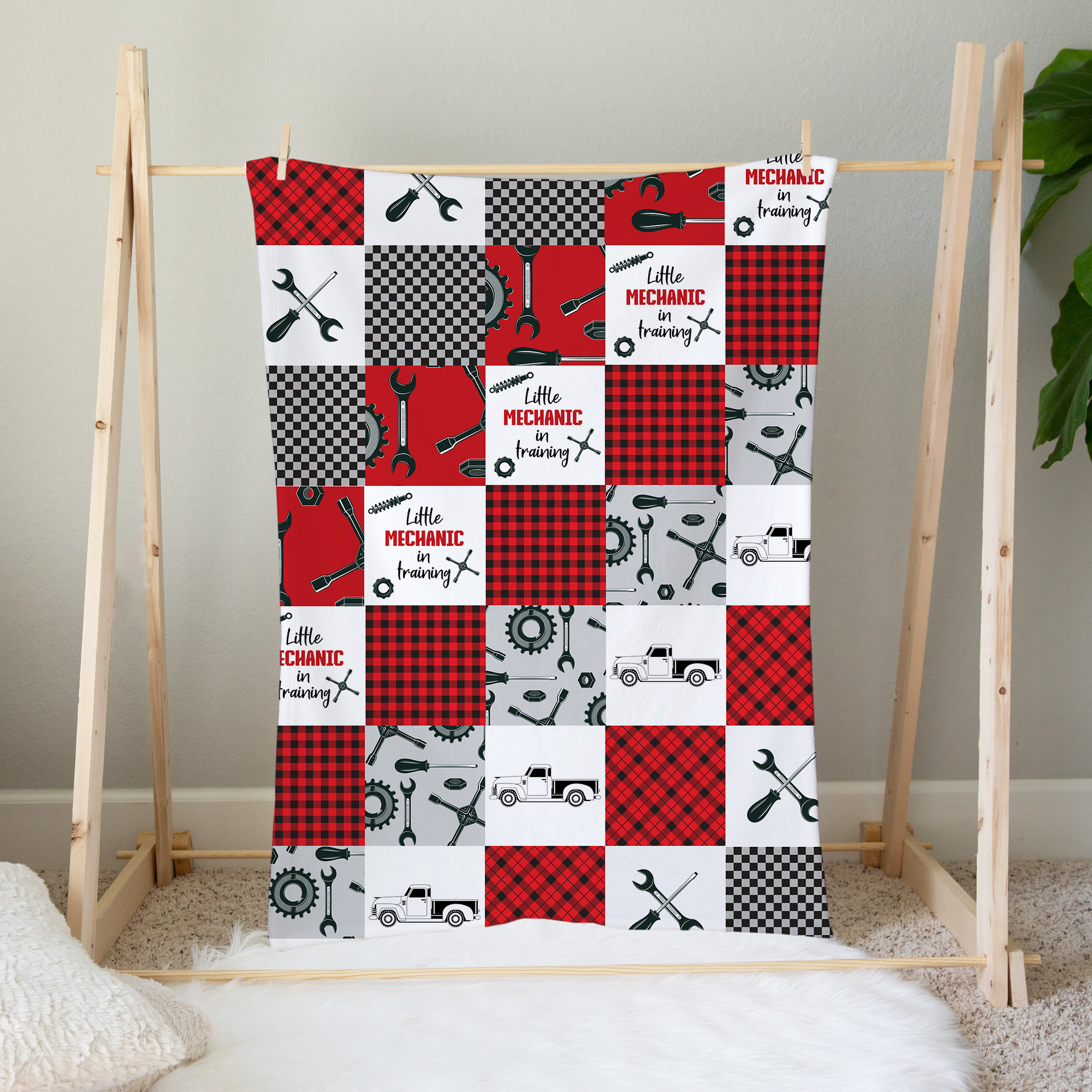 Mechanic Baby Blanket, Baby Boy Blanket, Mechanic Crib Bedding, Baby ...