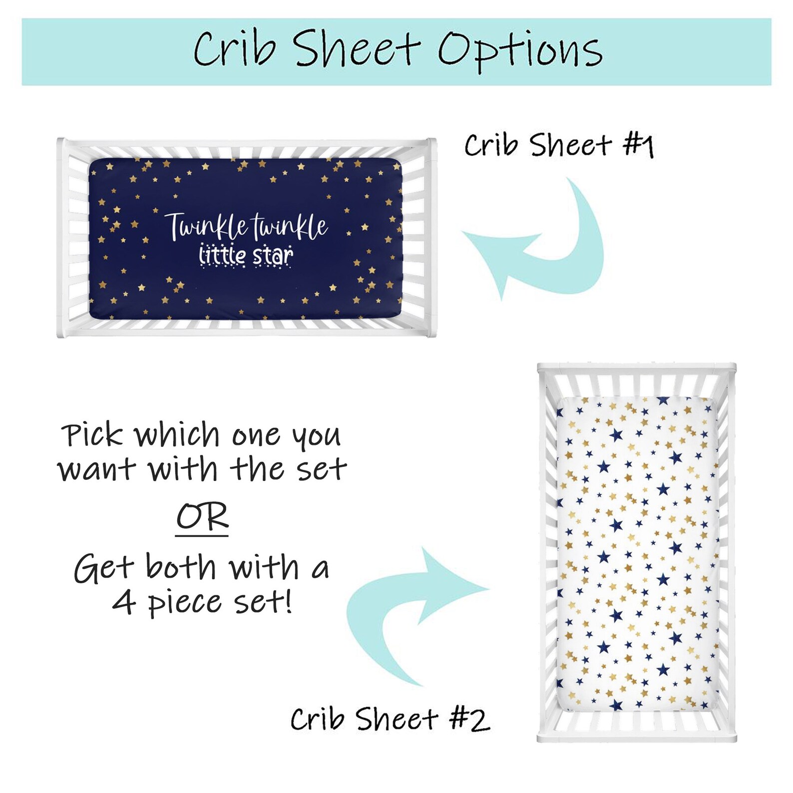 Star Crib Bedding Set Boy, Baby Boy Crib Bedding, Twinkle Twinkle ...
