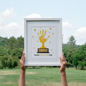 Trophy Handprint Art for Dad, Fathers Day Handprint Craft Printable ...