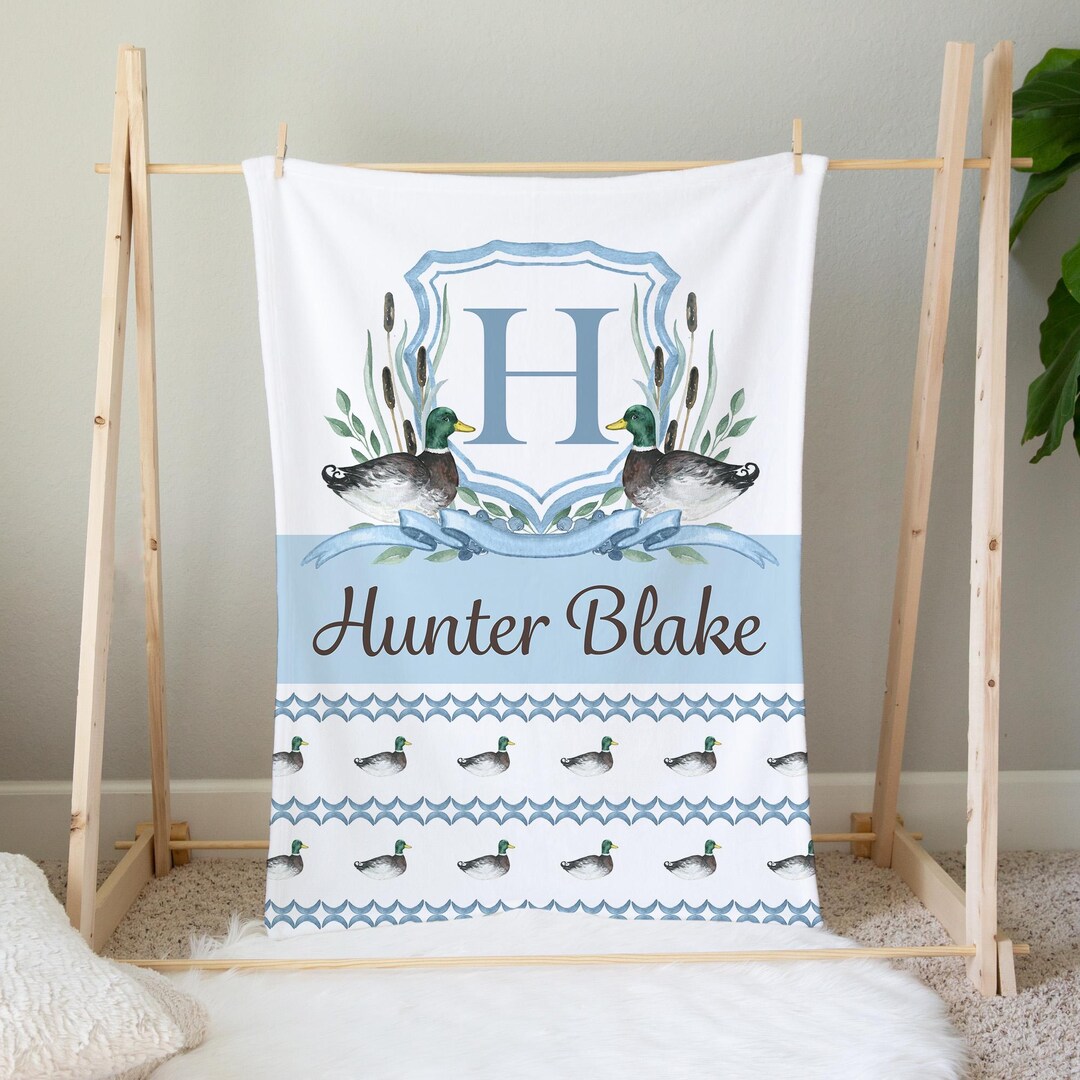 Personalized Mallard Duck Blanket, Custom Baby Blanket, Mallard Duck ...