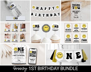 One Happy Dude Stickers Smiley Face Stickers Birthday - Etsy