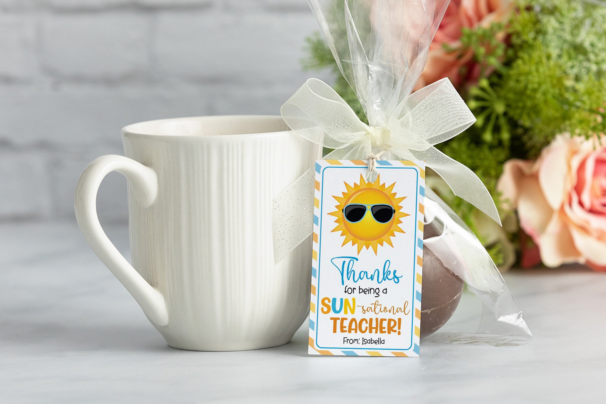 Editable Sun-sational Teacher Gift Tag, End of Year Appreciation Thank ...