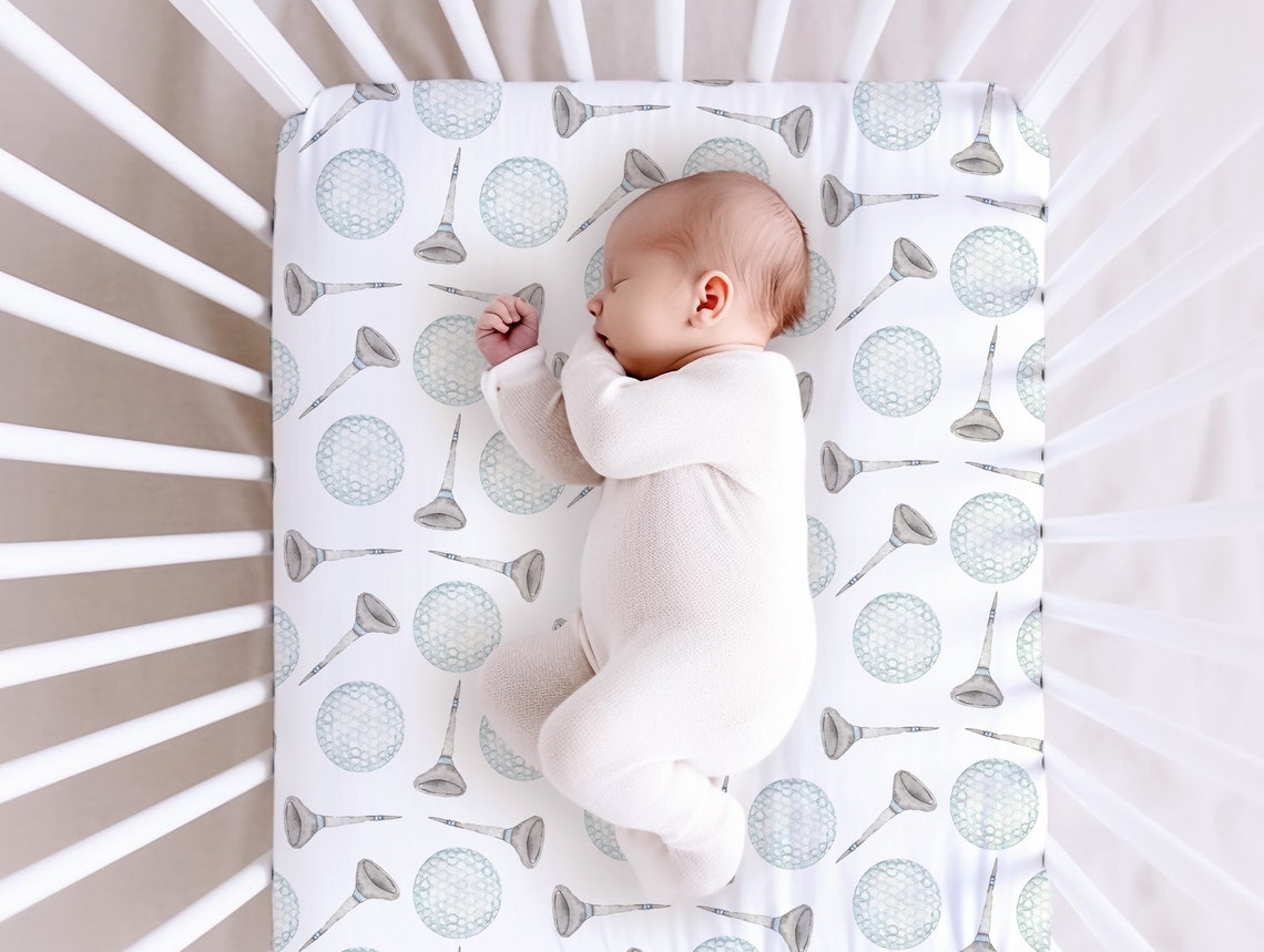 Golf Crib Sheet Boy, Crib Sheets Boy, Mini Crib Sheet, Baby Boy Crib ...