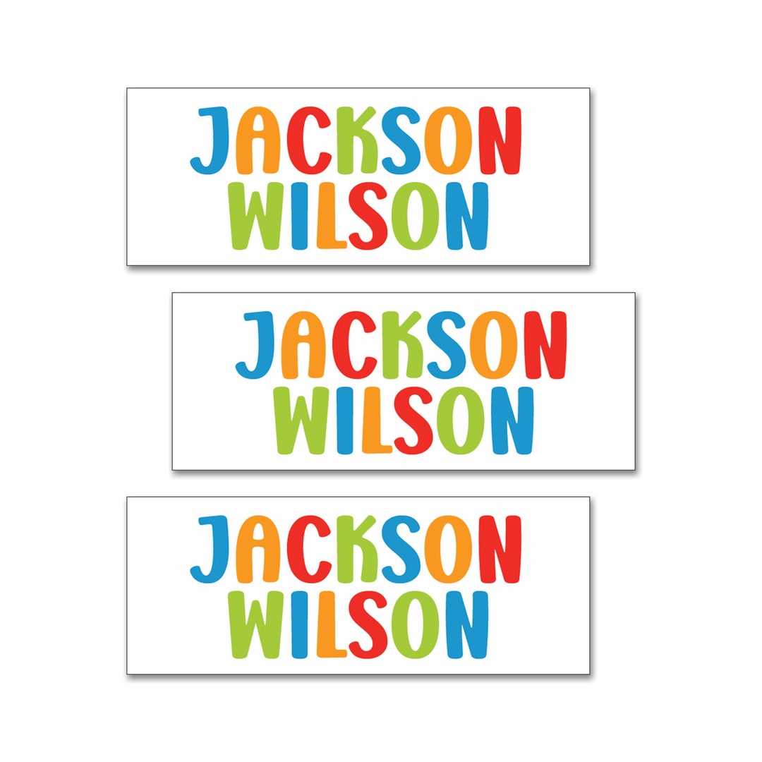 Colorful Name Labels School Supply Labels Name Labels For School Supplies Daycare Labels