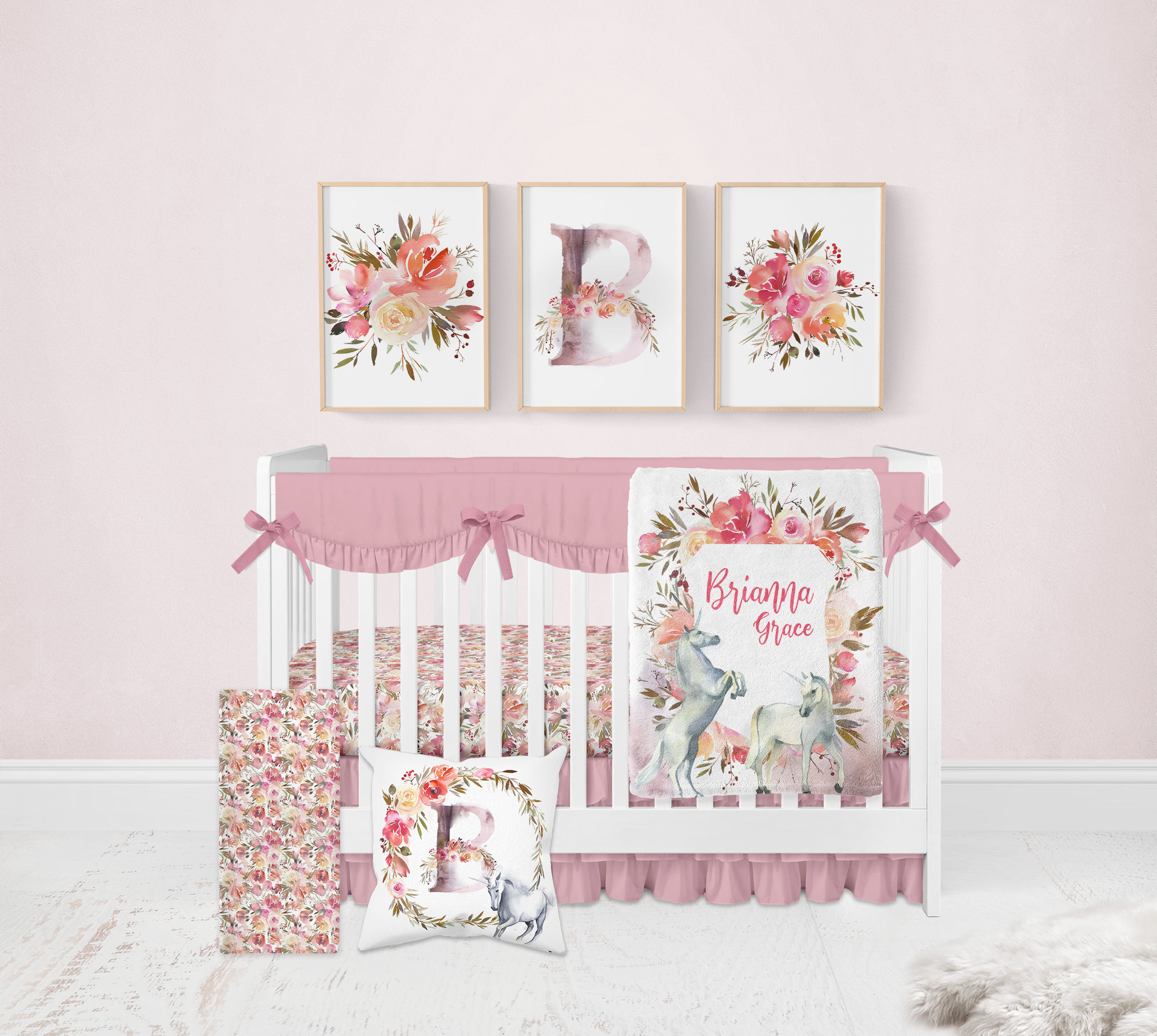 Unicorn Crib Bedding Set Boho Nursery Bedding Baby Girl Crib | Etsy