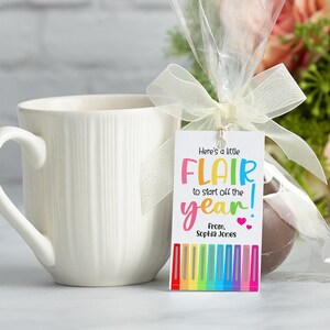 Back to School Teacher Gift Tag, Flair Pen Gift Tag, Printable Back to ...