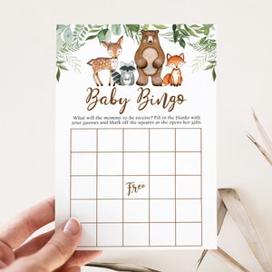 Woodland Baby Shower Games Bundle, Printable Baby Shower Games Pack ...