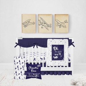 Airplane Crib Sheets, Airplane Nursery Bedding, Crib Sheets Boy, Baby ...