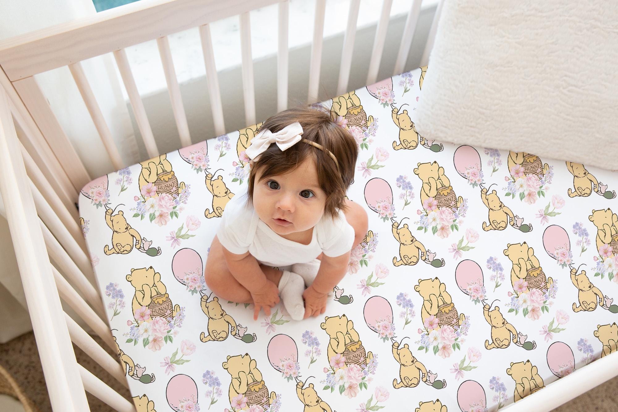 Winnie-the-pooh Nursery Bedding, Baby Girl Crib Bedding Set, Classic ...