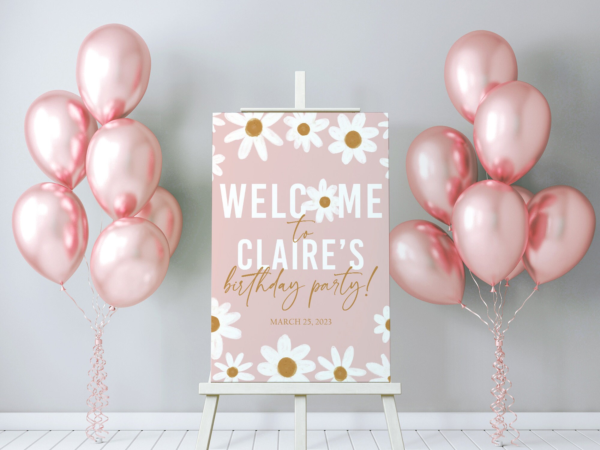 Daisy Birthday Sign Retro Daisy Birthday Welcome Sign Daisy - Etsy