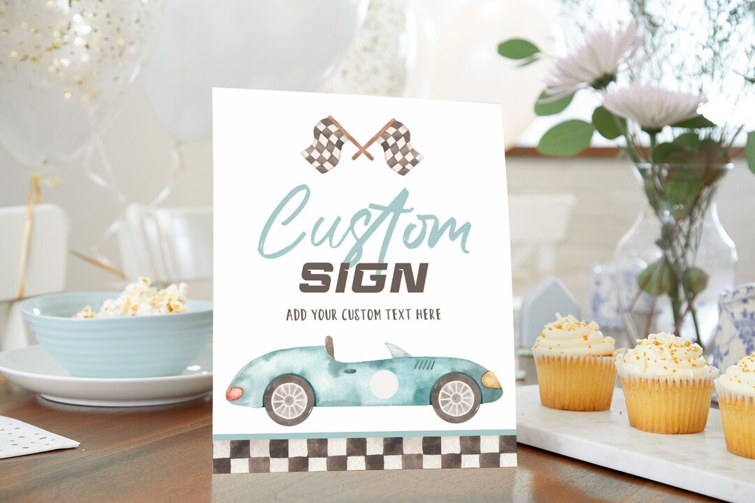 Two Fast Birthday Custom Sign, Race Car Birthday Sign Printable ...
