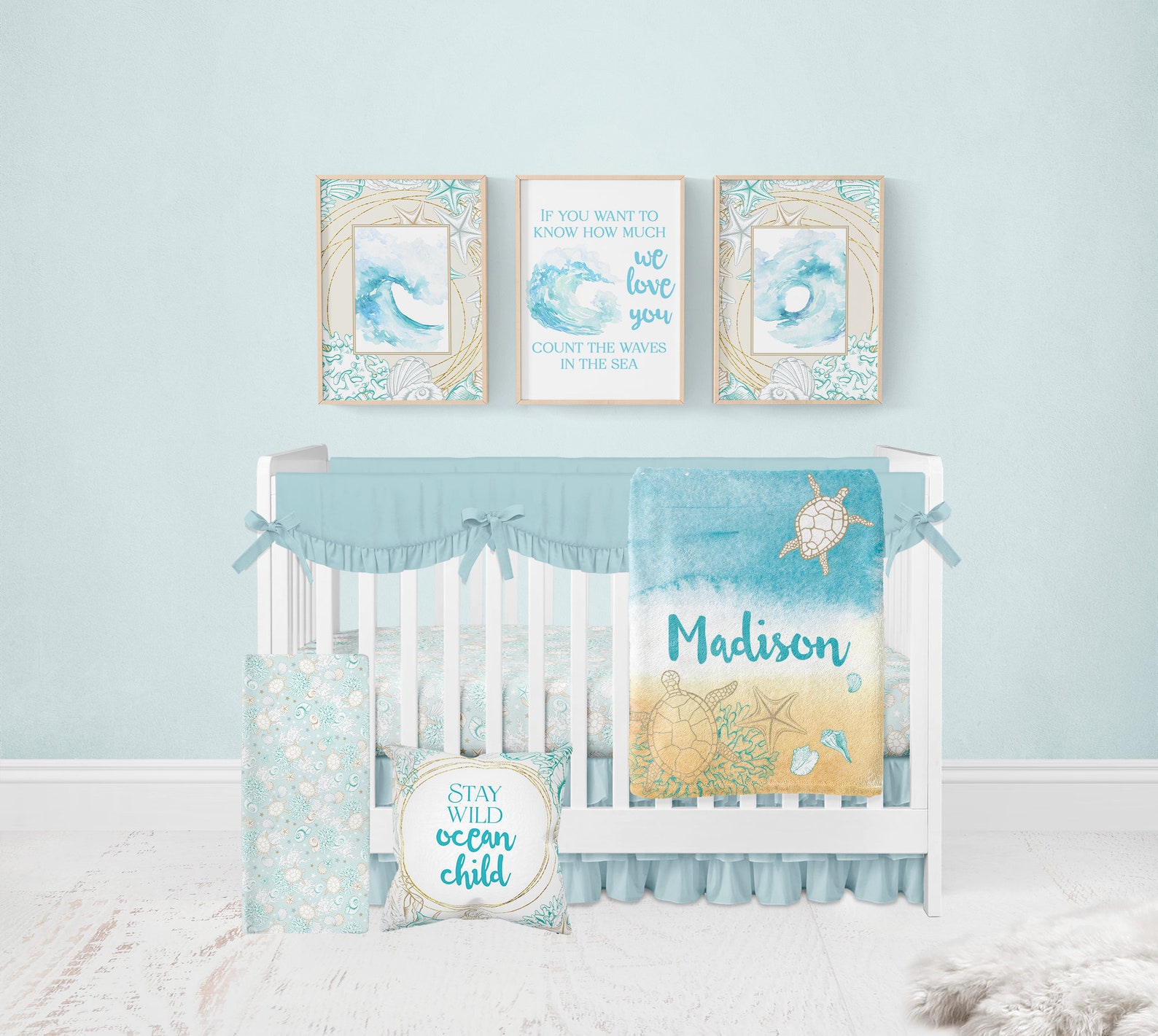 Ocean Crib Sheet Sea Turtle Crib Sheet Ocean Crib Bedding - Etsy
