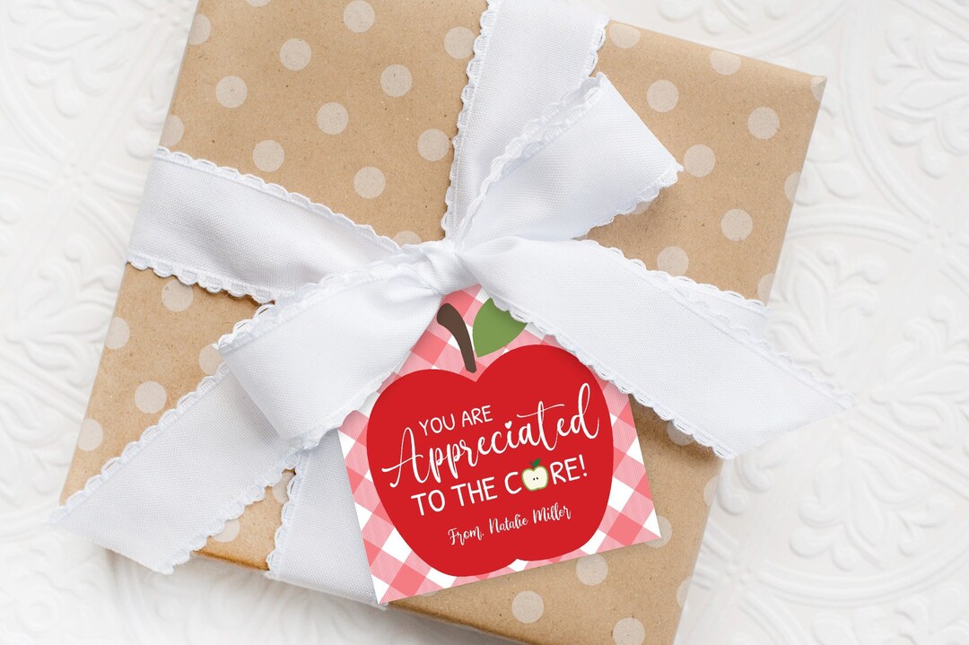 Editable Teacher Appreciation Gift Tags, Apple Teacher Appreciation ...