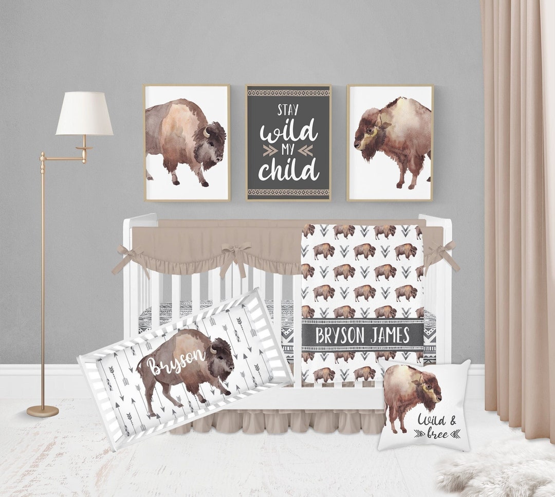 Buffalo Crib Bedding Set Boy, Baby Boy Crib Bedding Set, Buffalo ...