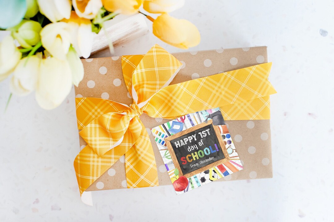 Printable First Day of School Gift Tag, Happy First Day Tag, Back to ...