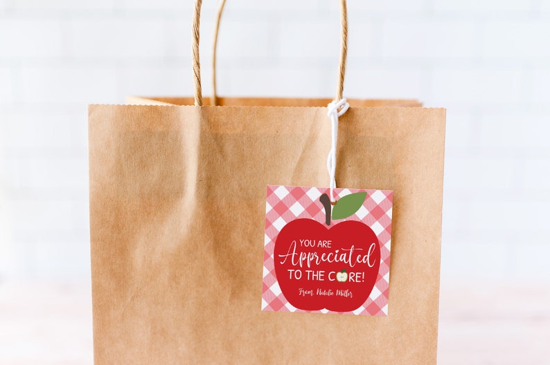 Editable Teacher Appreciation Gift Tags Apple Teacher - Etsy