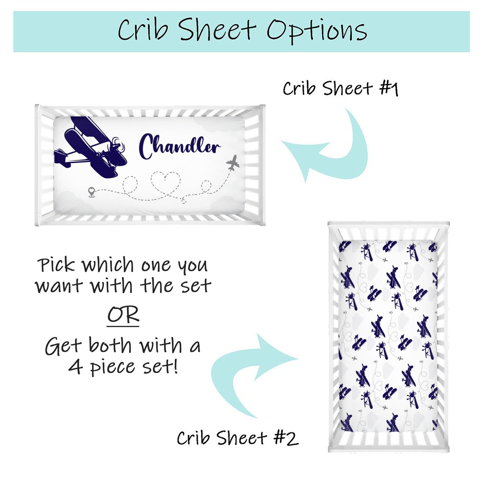 Airplane Nursery Bedding, Airplane Crib Bedding Set, Boy Crib Bedding ...