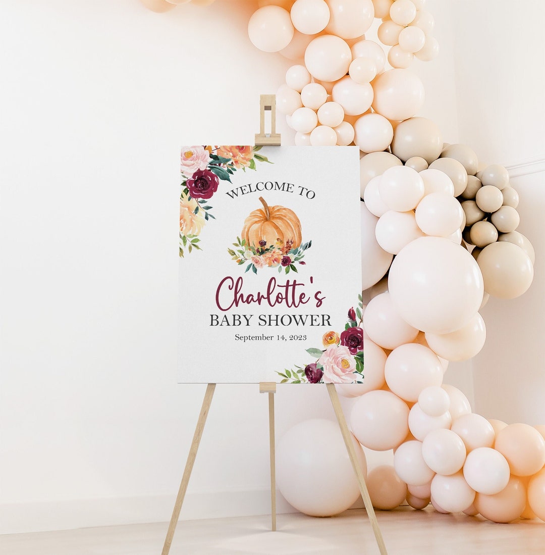 Little Pumpkin Baby Shower Welcome Sign, Fall Baby Shower Sign, Pumpkin ...