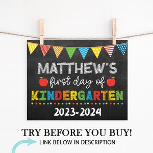 First Day of School Sign, Printable Back to School Sign, Editable First ...