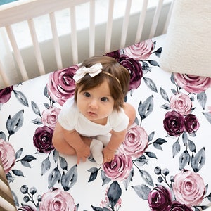 Floral Crib Bedding Set, Baby Girl Crib Bedding, Personalized Baby ...