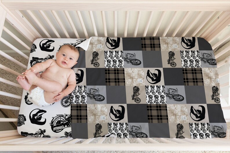 Motorcycle Crib Bedding Set, Baby Boy Crib Bedding Set Motorcycle Baby ...