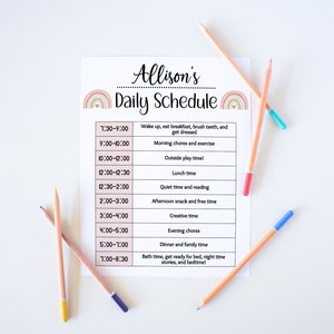 Editable Kids Daily Schedule Template, Daily Checklist for Kids, Daily ...