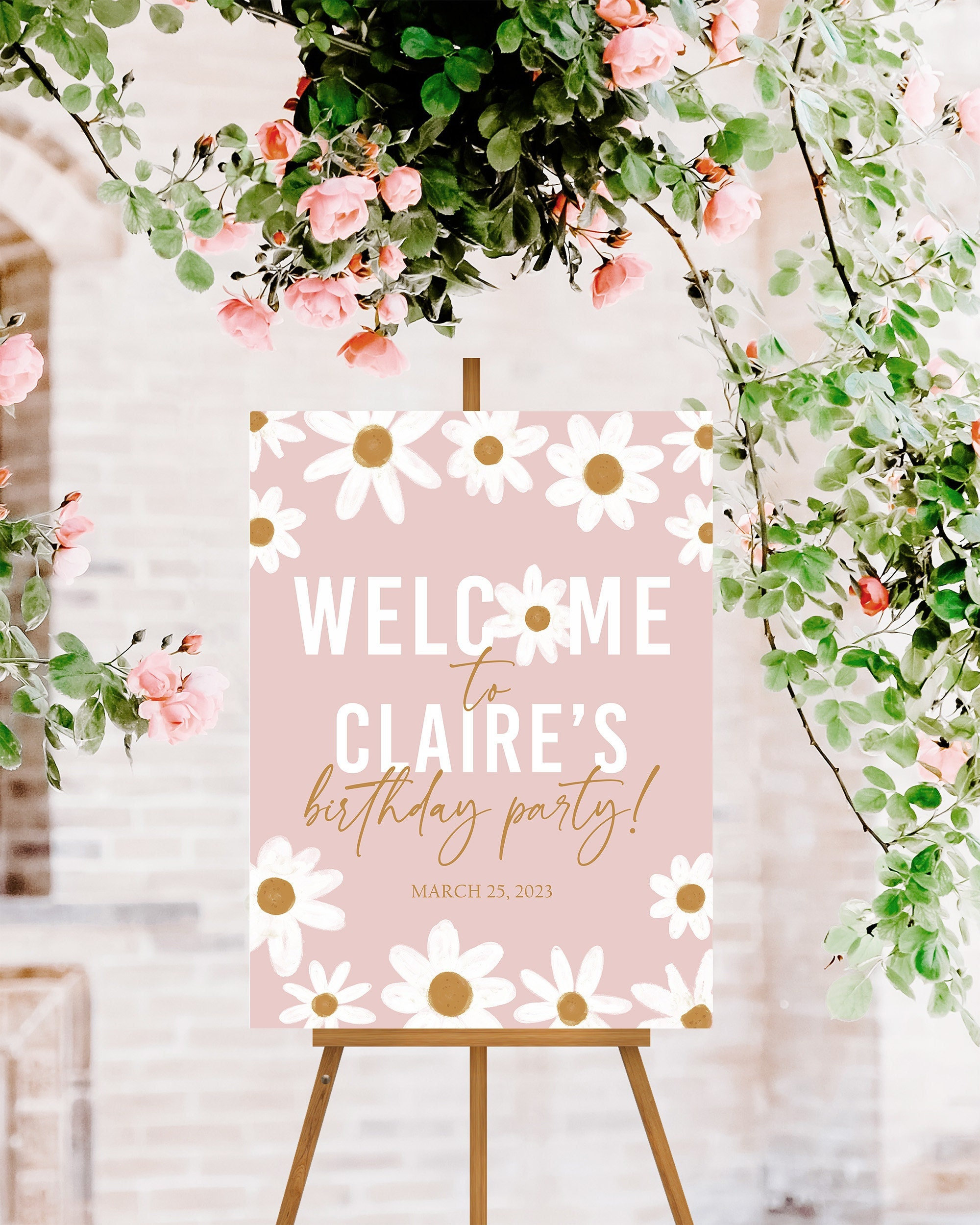 Daisy Birthday Sign Retro Daisy Birthday Welcome Sign Daisy - Etsy