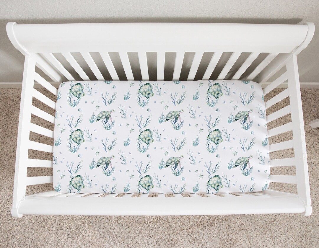 Ocean Crib Sheet, Sea Turtle Crib Sheet, Crib Sheets Boy, Sea Turtle ...