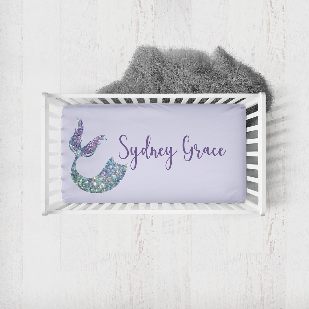 Mermaid Crib Sheet, Baby Girl Crib Sheet, Mermaid Crib Bedding, Mermaid ...