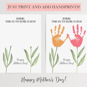 Grandma Gift, Mothers Day Handprint Art Printable, Gifts for Grandma ...