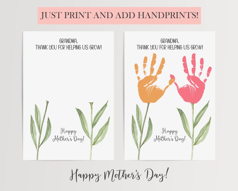 Grandma Gift, Mothers Day Handprint Art Printable, Gifts for Grandma ...