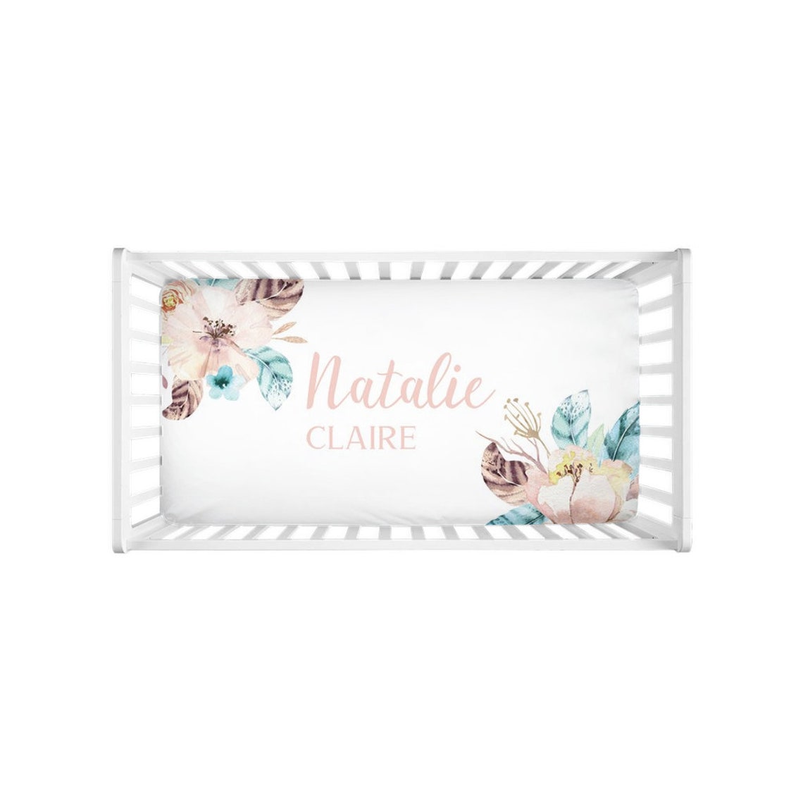 Boho Crib Sheet Custom Boho Crib Sheet Bohemian Floral Crib - Etsy