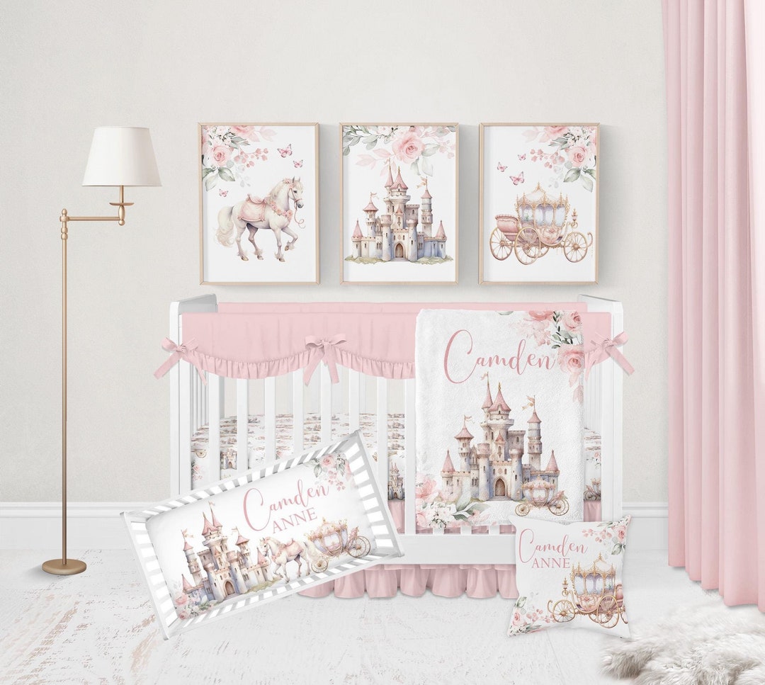 Baby Girl Crib Bedding Set, Princess Crib Bedding Set Girl, Custom Baby ...