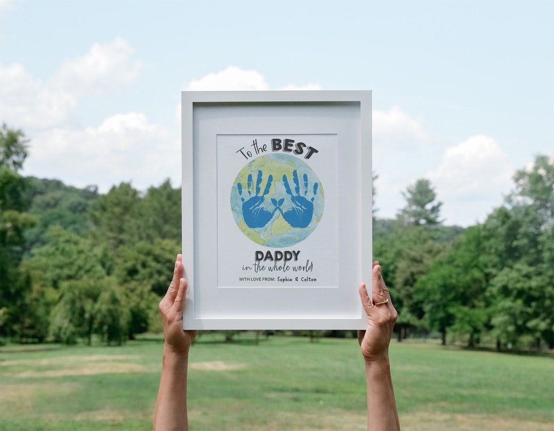 Fathers Day Handprint Art for Dad, Worlds Best Dad Print, Handprint ...
