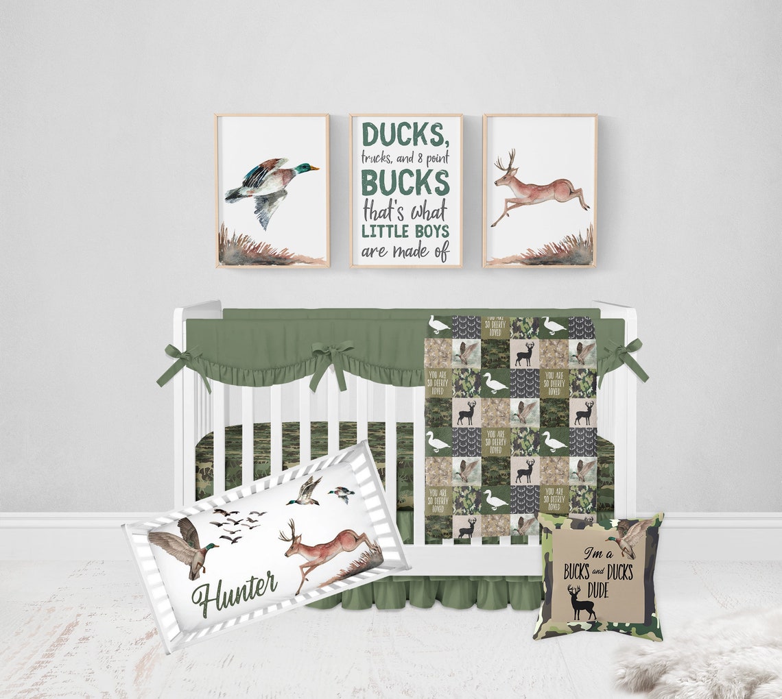 Personalized Mallard Duck Hunting Crib Sheet Crib Sheets Boy | Etsy