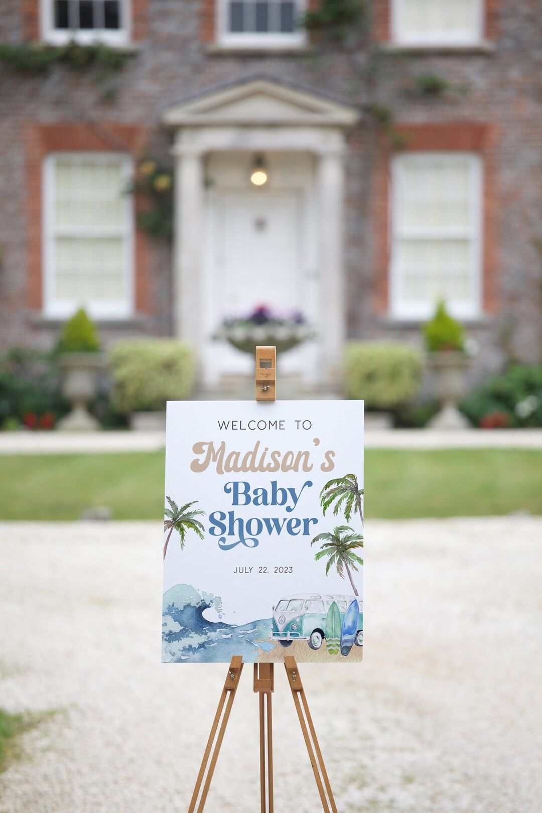 Baby on Board Welcome Sign, Surf Beach Baby Shower Welcome Sign, Summer ...
