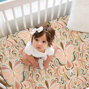 Boho Crib Bedding Set Girl, Crib Sheets Girl, Boho Floral Nursery ...