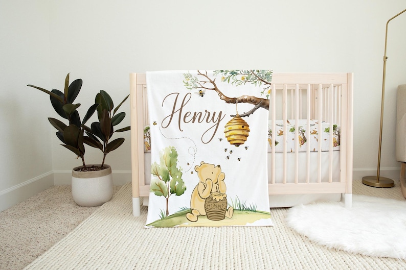 Winnie-the-pooh Crib Bedding Set, Personalized Baby Bedding Set ...