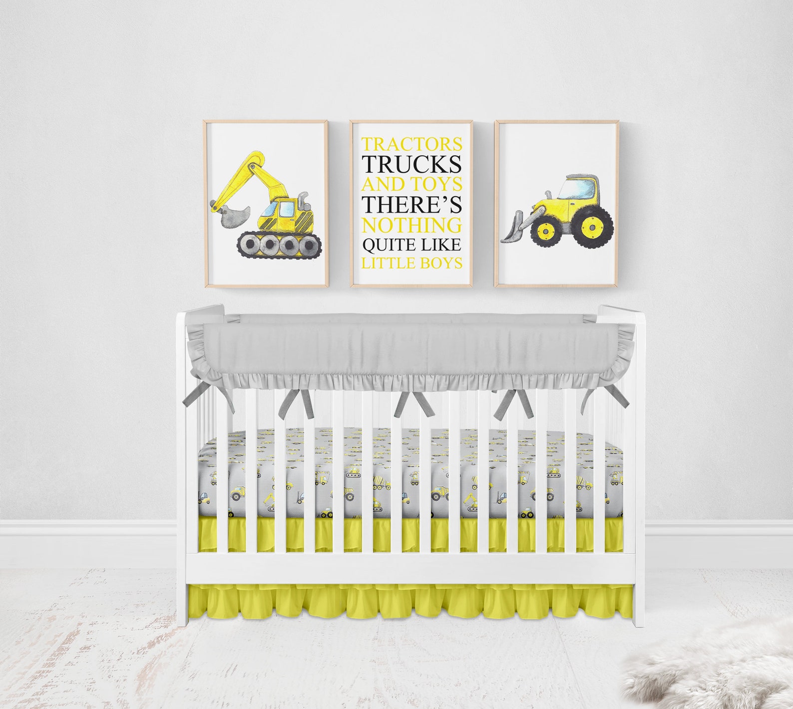 Construction Nursery Prints, Construction Nursery Decor, Set of 3 ...