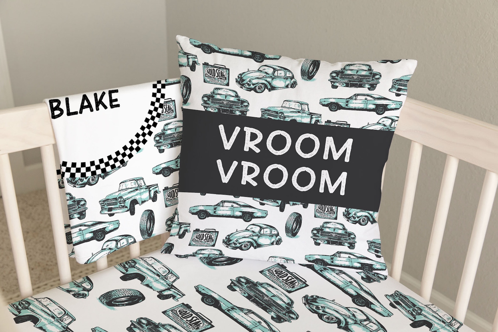 Car Crib Bedding Set Personalized Boy Crib Bedding Truck - Etsy
