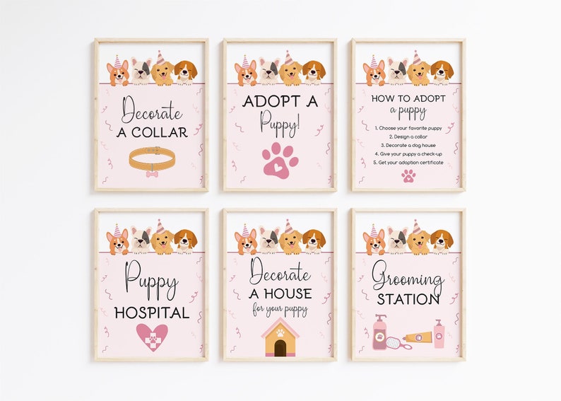 Puppy Party Games Printable Puppy Party Signs Adopt A Puppy - Etsy