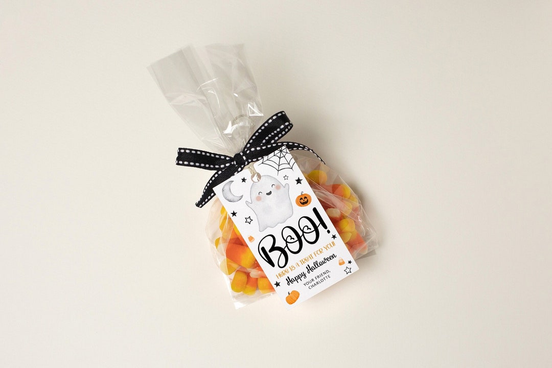 Editable Halloween Favor Tags, Boo Trick or Treat Favor Tags, Printable ...