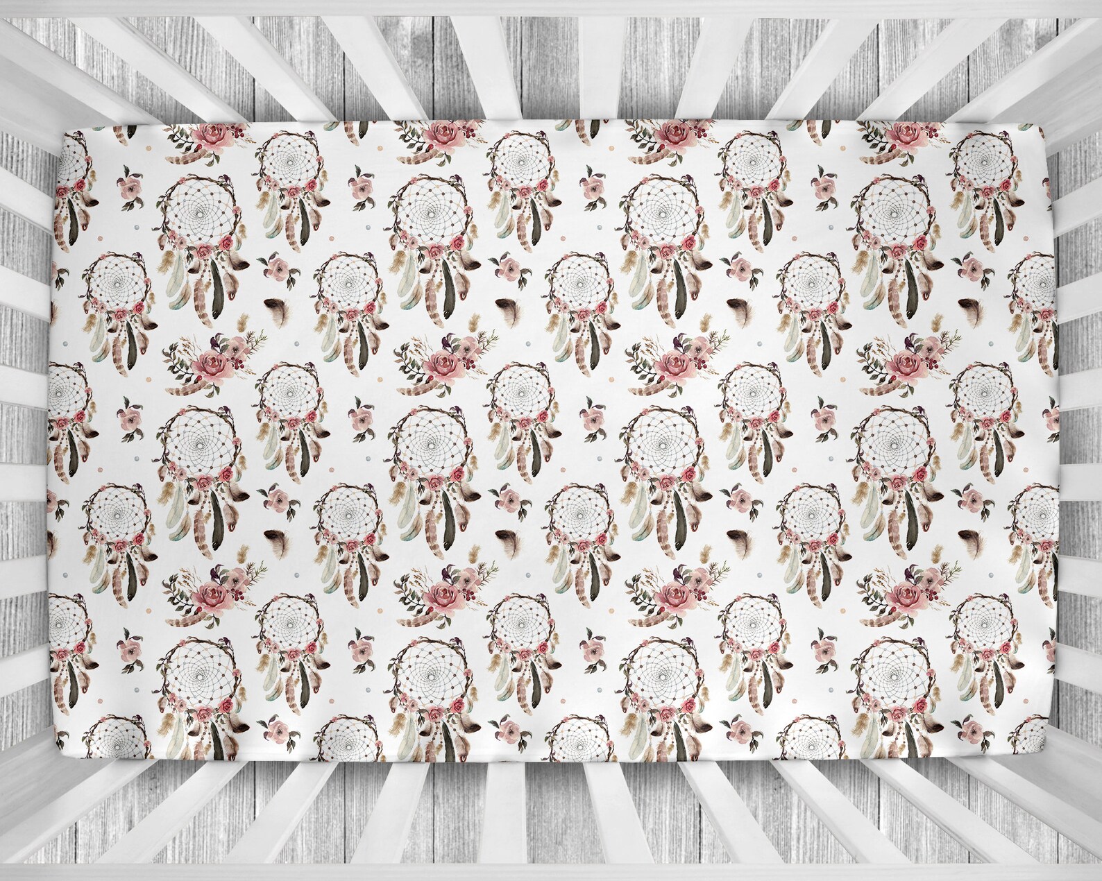 Boho Crib Bedding Set Girl Nursery Bedding Set Boho Baby | Etsy