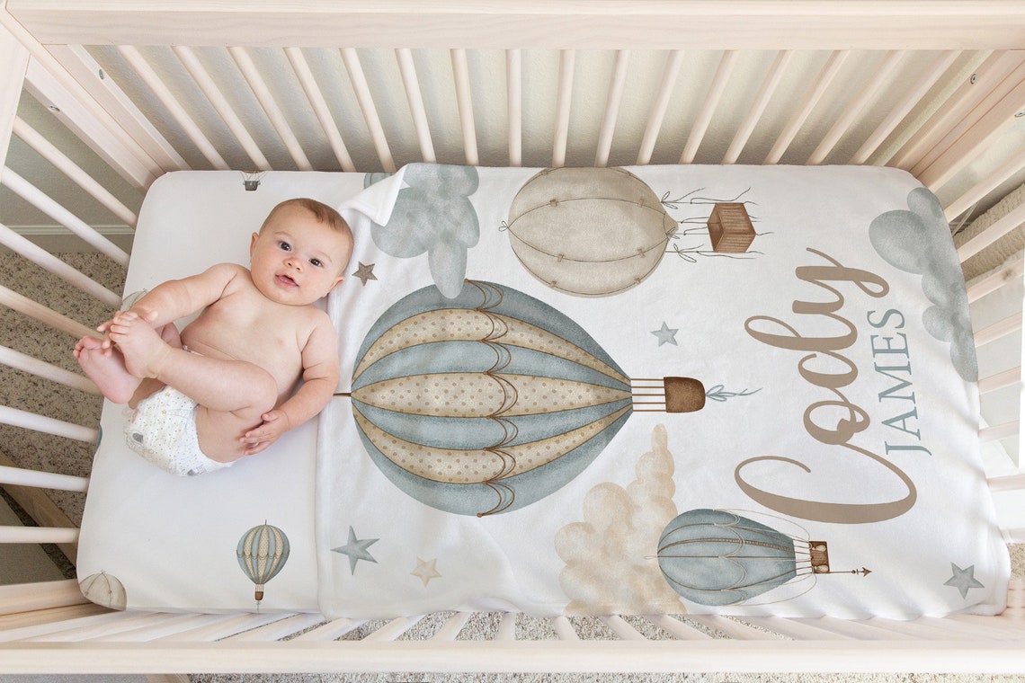 Hot Air Balloon Crib Bedding Set Boy, Baby Boy Bedding, Hot Air Balloon ...