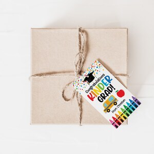 Kindergarten Graduation Gift Tag, Editable Kinder Graduation Tag ...