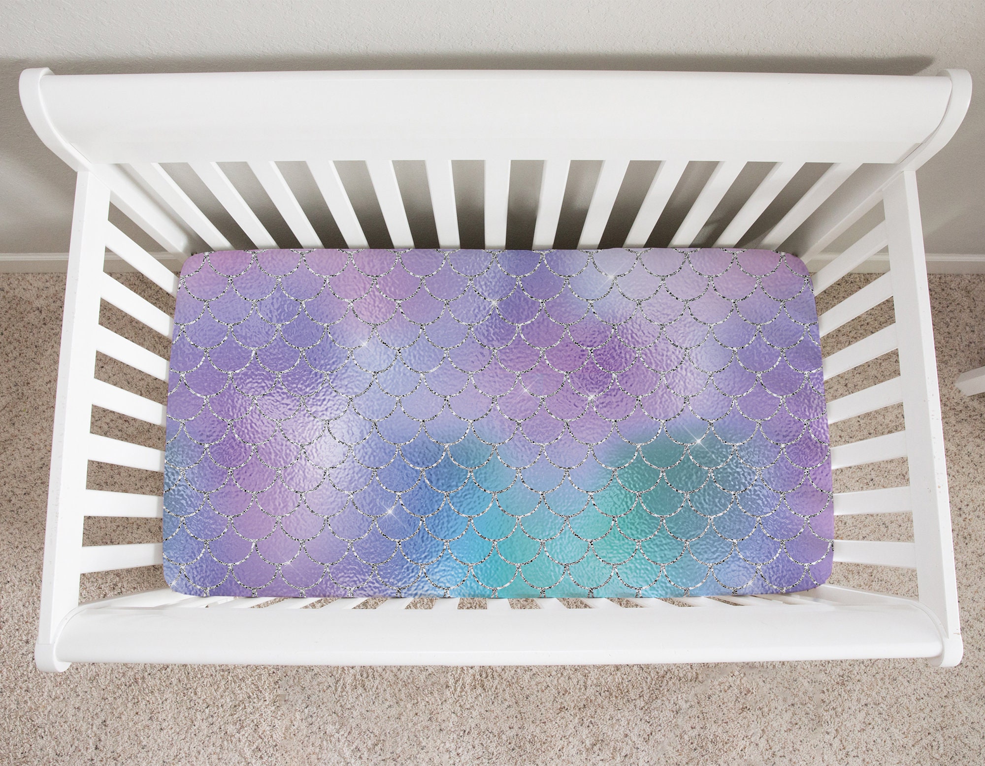 Mermaid Crib Sheet Mermaid Crib Bedding Mermaid Nursery | Etsy