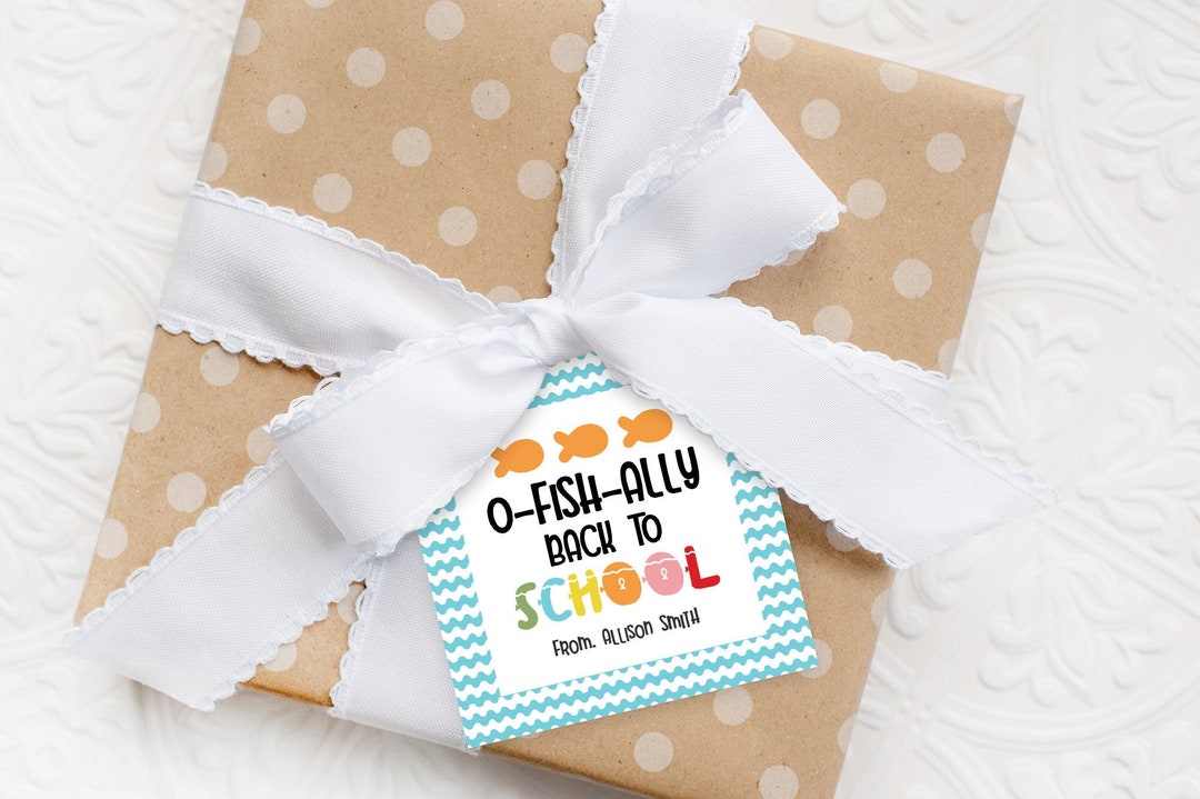 O-fish-ally Back to School Cookie Tag, Goldfish Back to School Tag ...